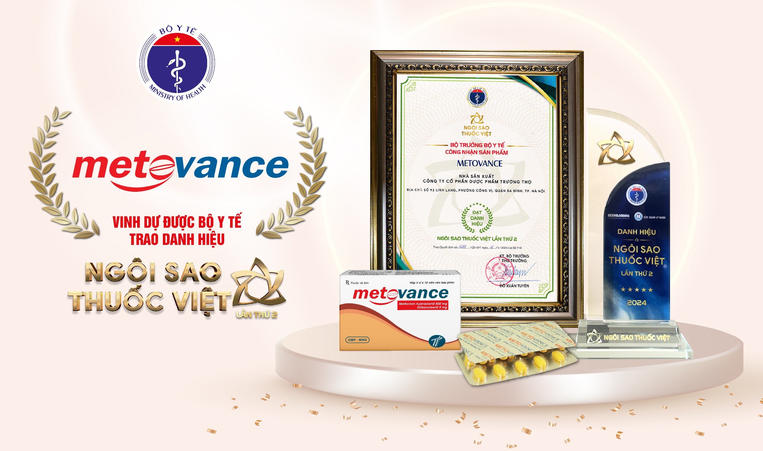 Metovance được Bộ Trưởng Bộ Y Tế công nhận sản phẩm đạt giải thưởng ...